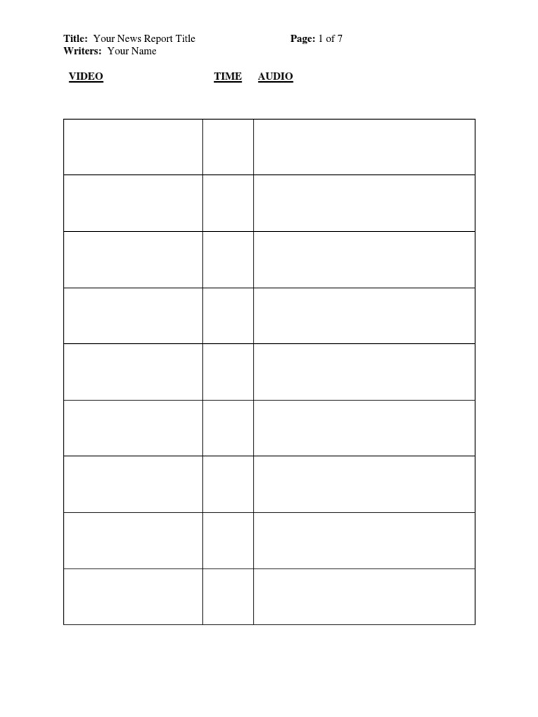 News Report Script Template | PDF