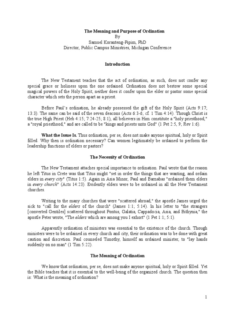 Meaning of Ordination | Elder (Christianity) | Ordination | Free 30-day ...