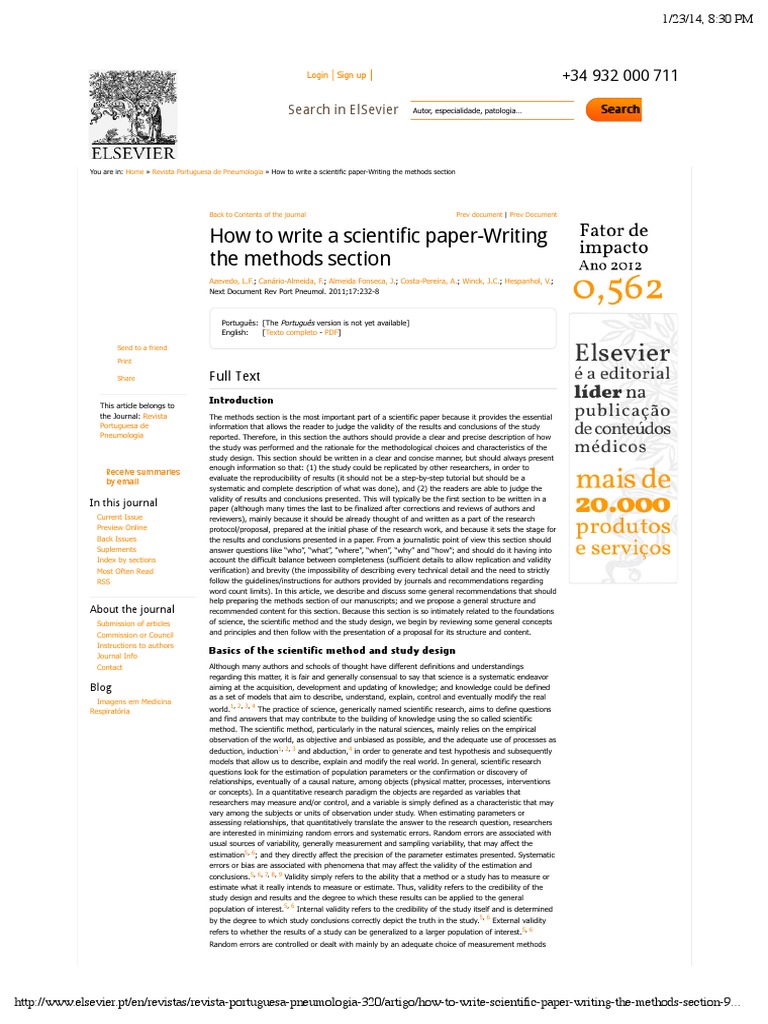 How To Write A Scientific Paper-writing The Methods Section | Validity 