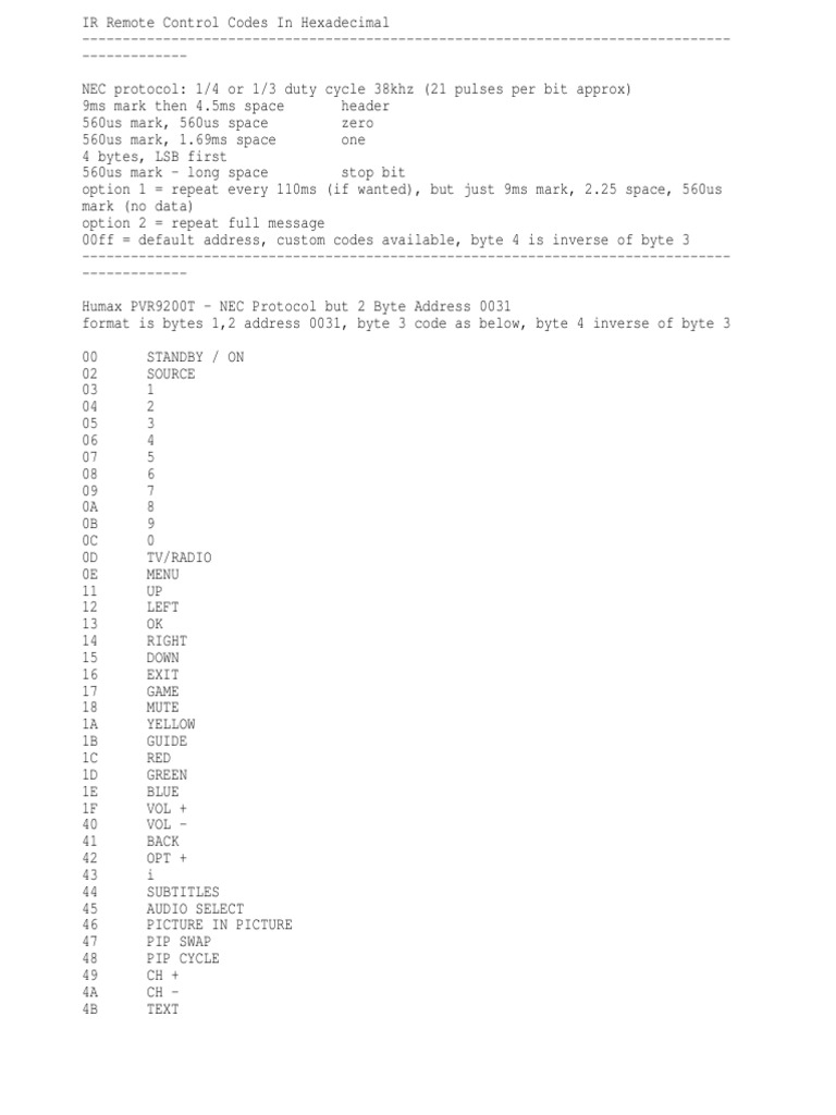 Remote Codes | PDF | Compact Disc | Dvd