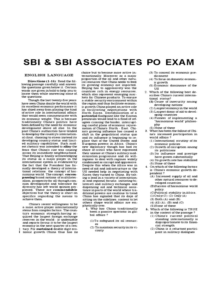 SBI SBI Associate PO Question Paper 2013 | PDF | Discounts And ...