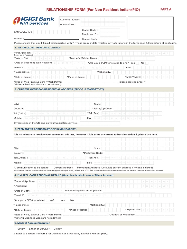 Account Opening Form | Download Free PDF | Identity Document | Banks
