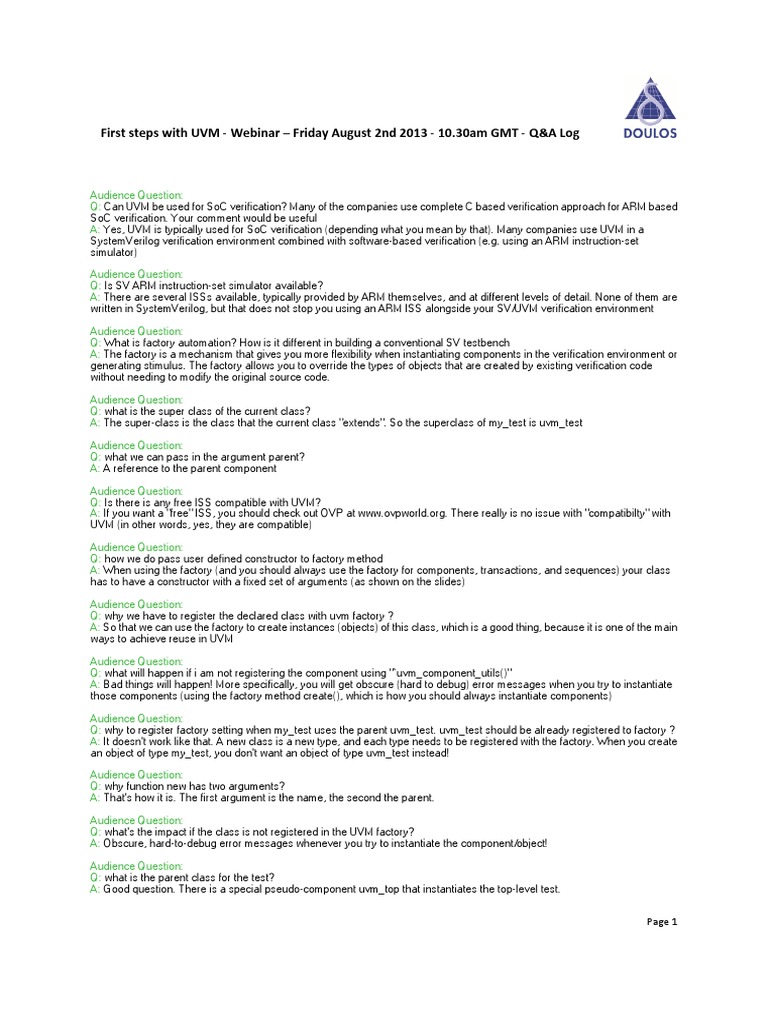 UVM Questions and Answers | PDF | Class (Computer Programming) | Object ... UVM Questions and Answers | PDF | Class (Computer Programming) | Object ...