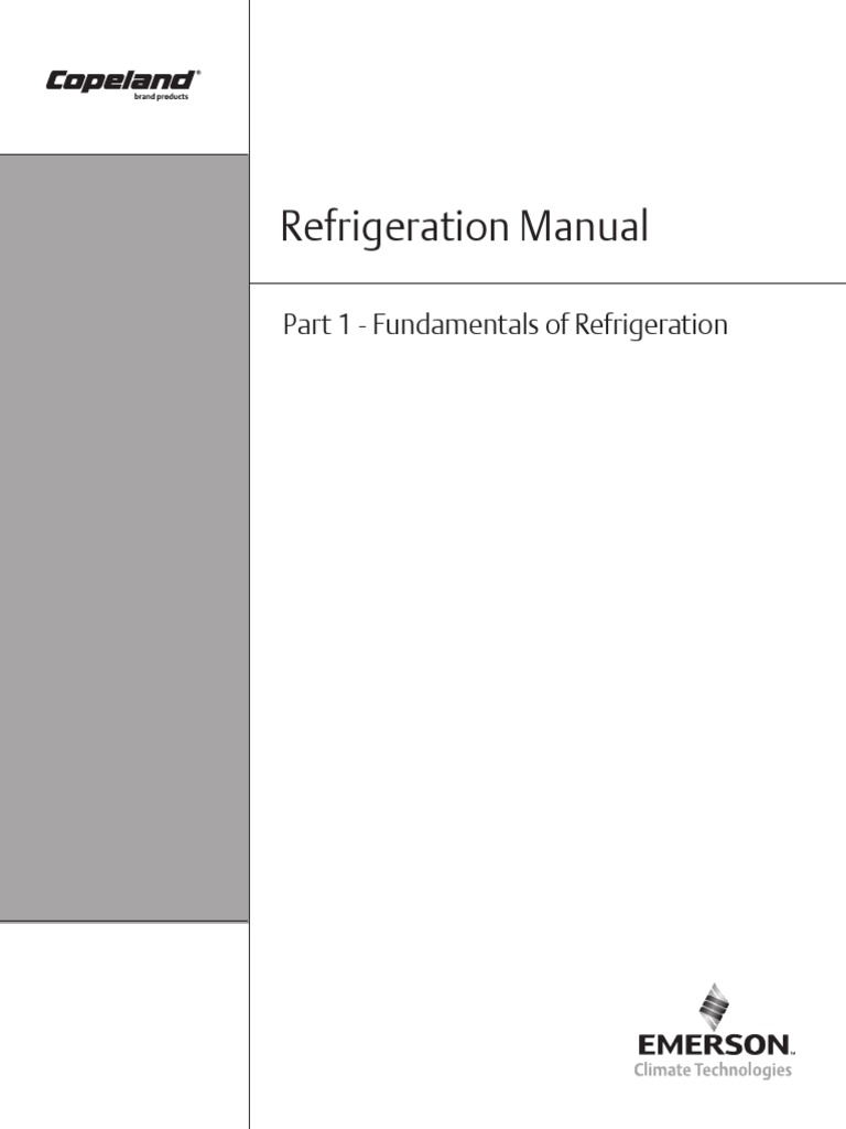 Emerson Refrigeration Manual | PDF | Pressure | Heat