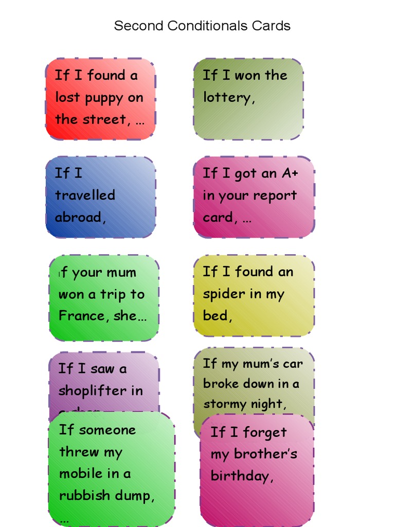Second Conditional Speaking Cards | PDF
