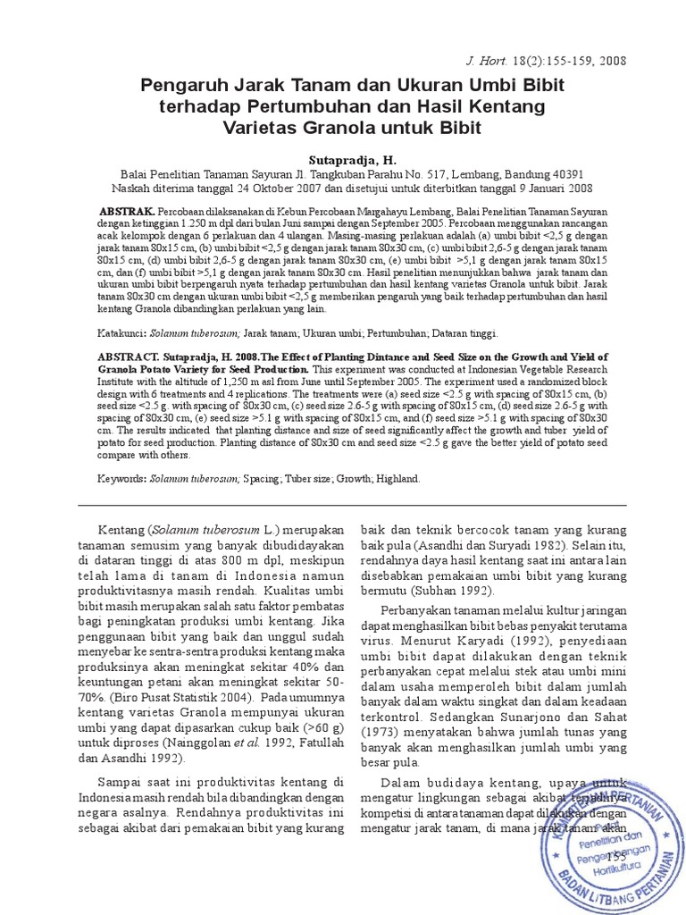 Jurnal Kentang | PDF