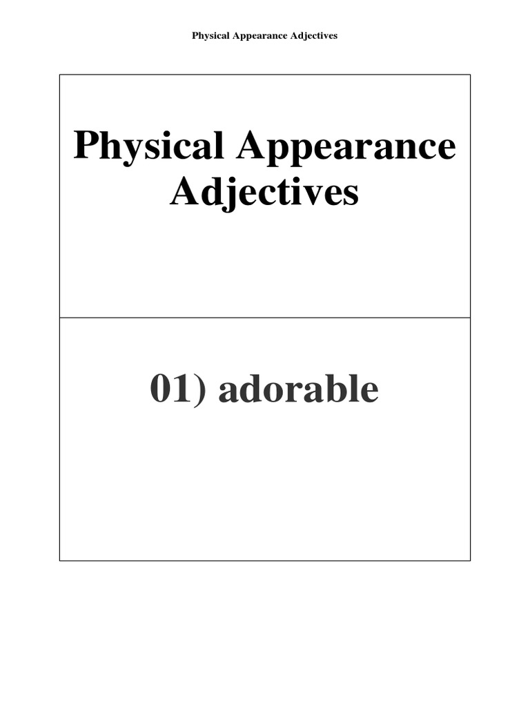 Physical Appearance Adjectives Flashcards | PDF