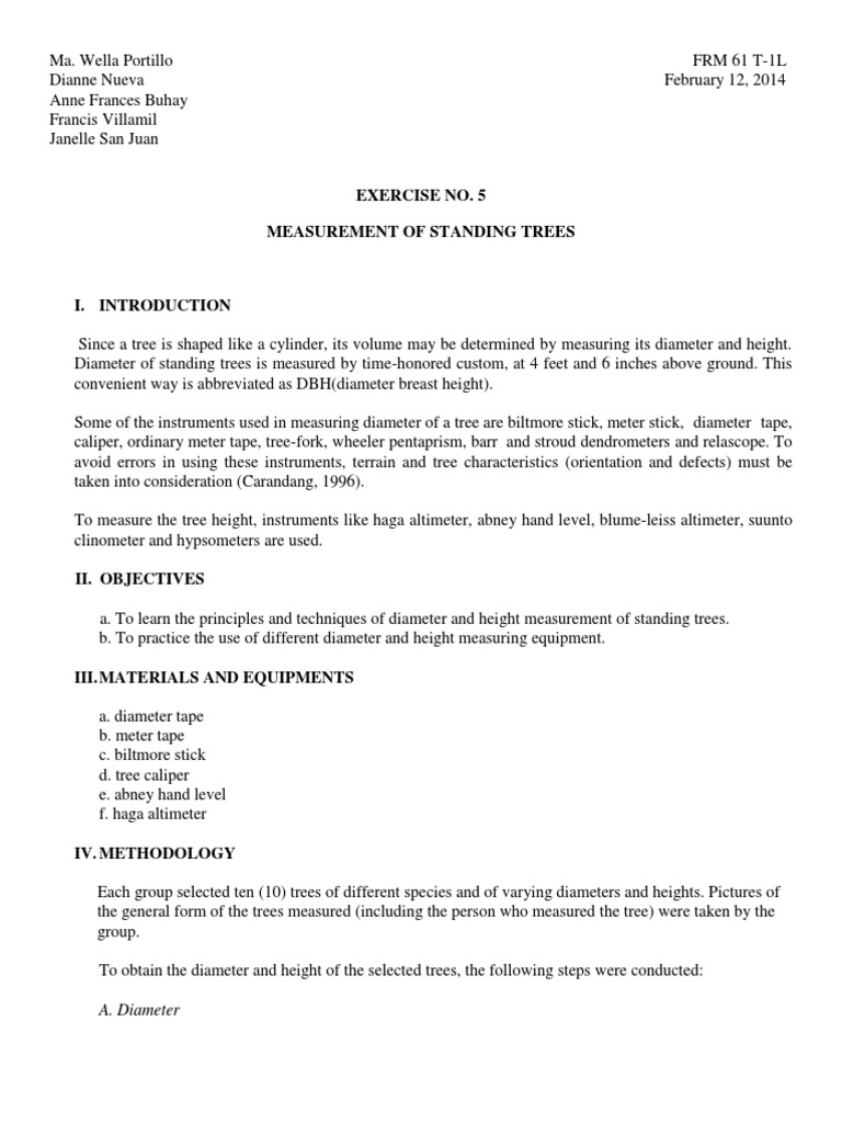 Tree Measurement Techniques Overview | PDF | Forestry | Scientific ...