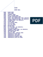 Airline Special Meal Codes Explained | PDF | Foods | Dietary Fiber