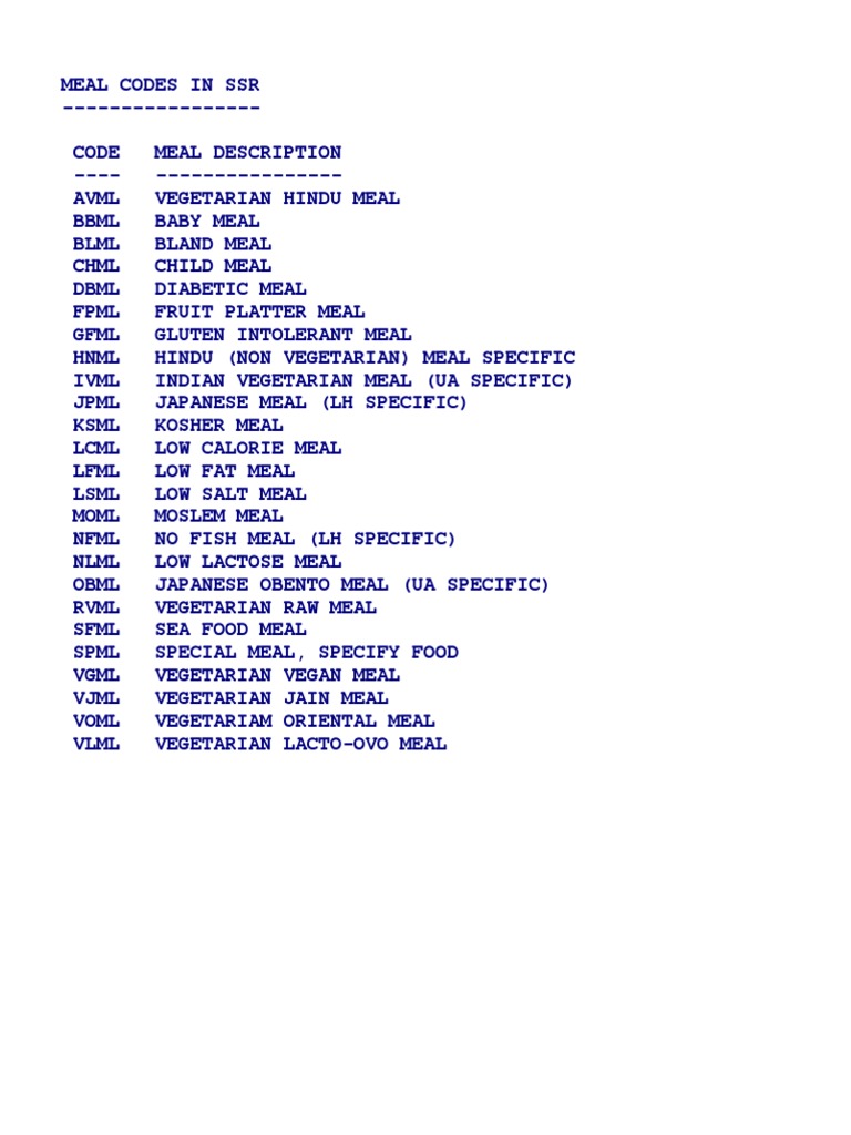 Amadeus System Infos | PDF | Meal | Vegetarianism