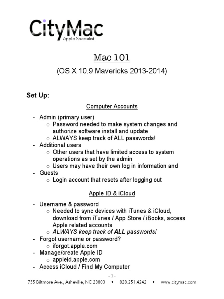 Mac 101 | Download Free PDF | I Cloud | Computer Data Storage