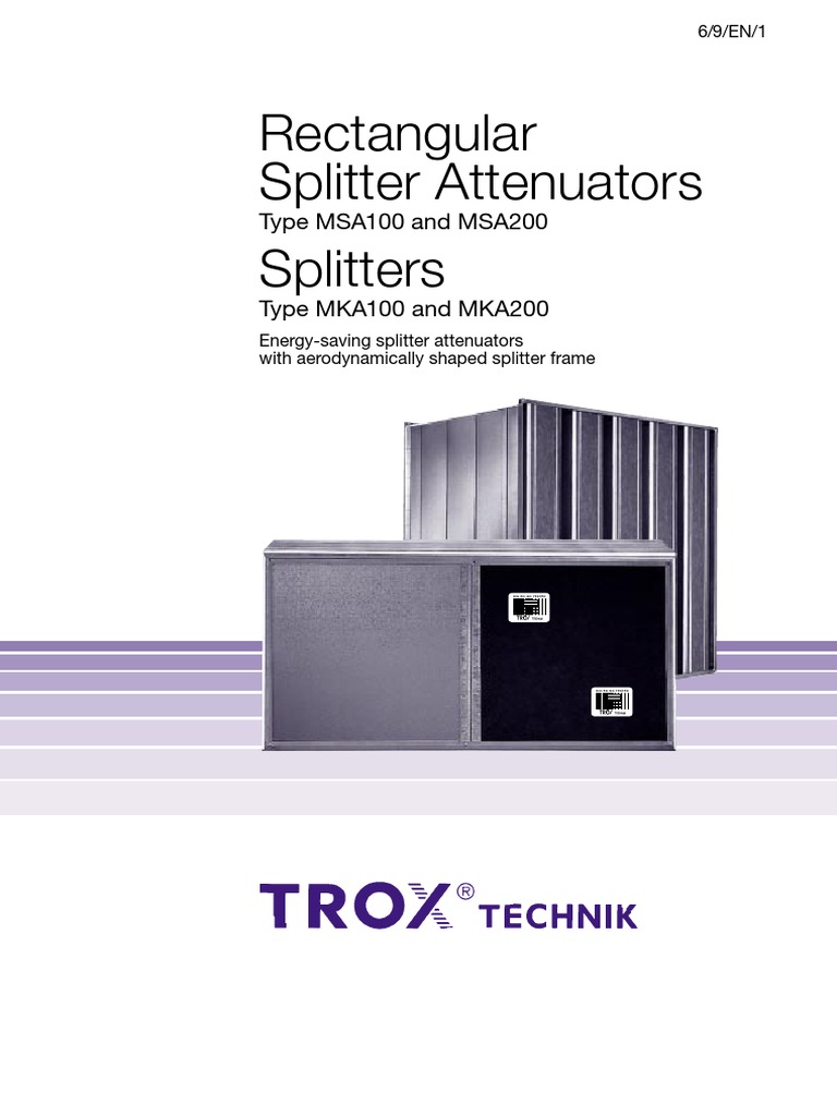 Trox Silencers Catalogue | PDF | Decibel | Duct (Flow)