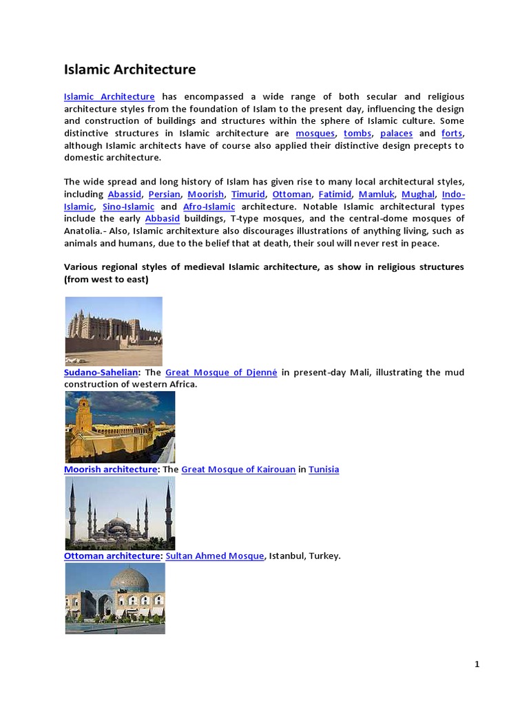 X 006 Islamic Architecture | PDF | Mosque | Dome