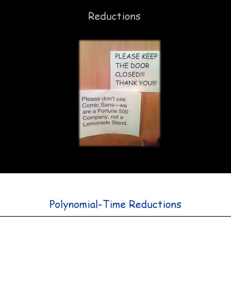 Reductionjgjgs Lecture Slides | PDF | Computational Problems ... Reductionjgjgs Lecture Slides | PDF | Computational Problems ...