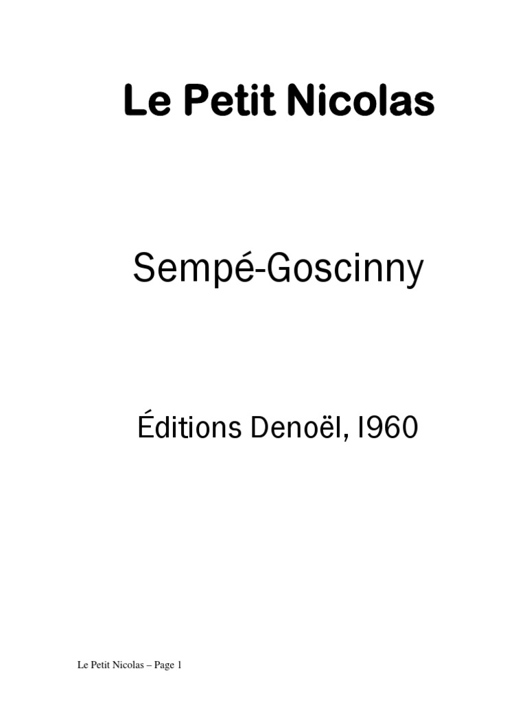 Le Petit Nicolas | PDF | Chiens | Des sports
