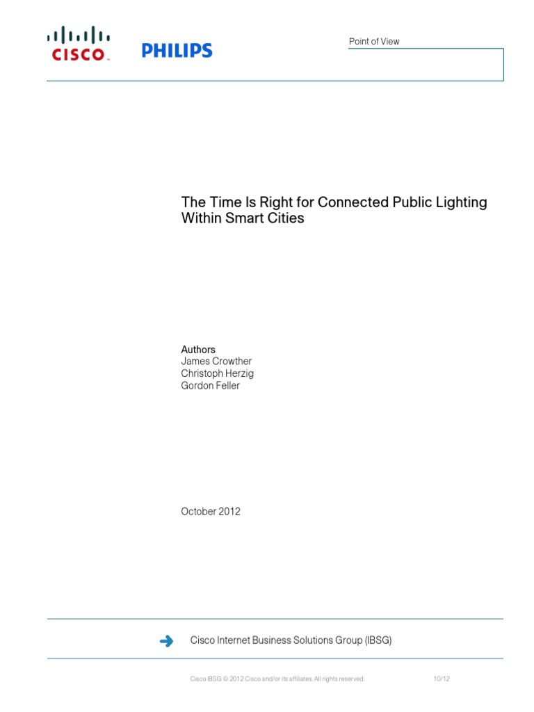 Connected Public Lighting Philips Cisco | PDF | Computer Network ...