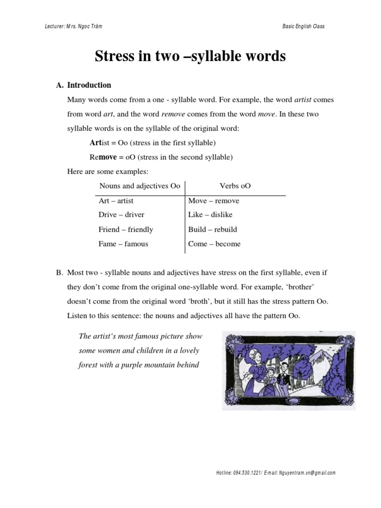 Stress Patterns in Two-Syllable Words | PDF