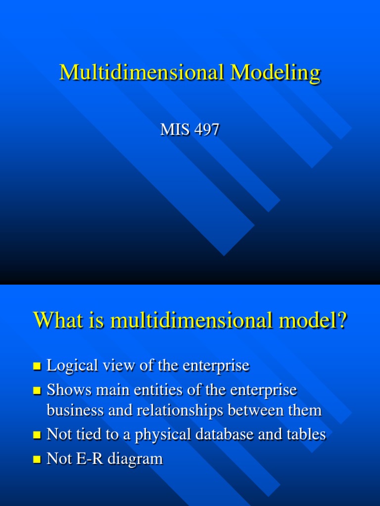 4 Multidimensional Modeling Data Model Information Science