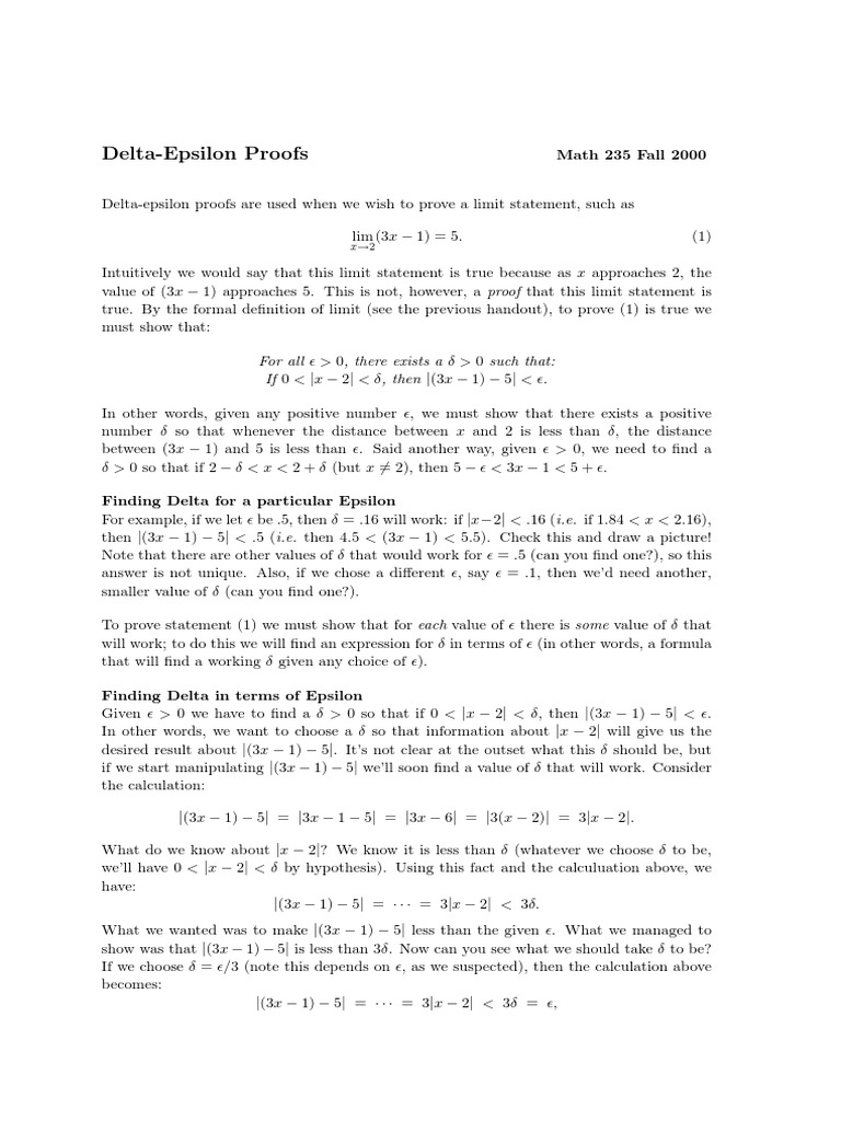 Epsilon Delta Proofs | Mathematical Proof | Analysis