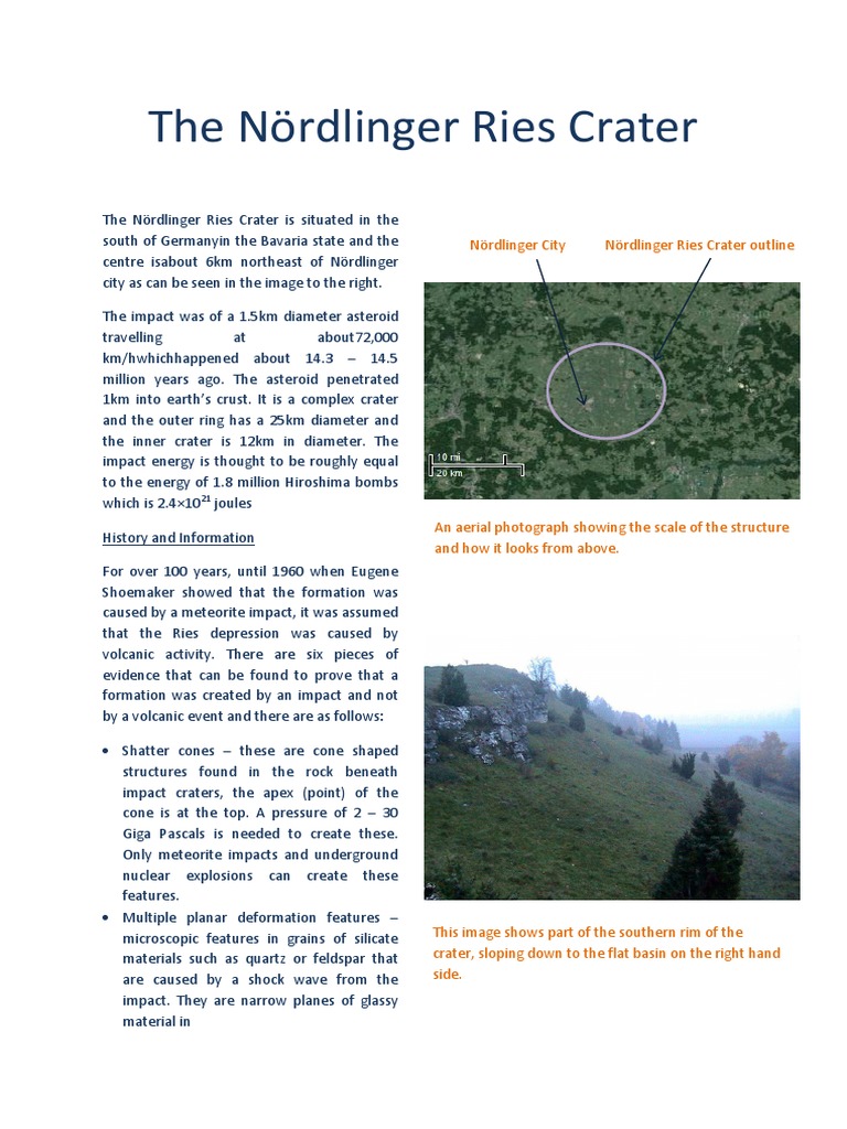 The Nördlinger Ries Crater | PDF | Impact Crater | Earth Sciences