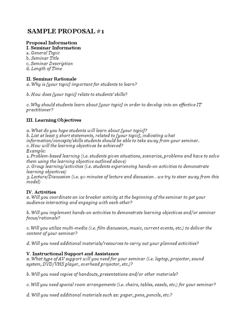 Seminar Proposal Template | PDF | Lecture | Learning