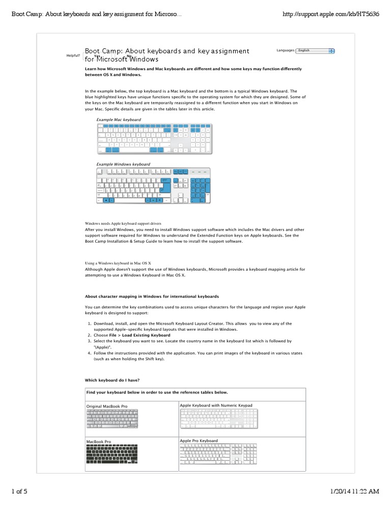 Boot Camp: About Keyboards and Key Assignment For Microsoft Windows | PDF | Computer Keyboard ...