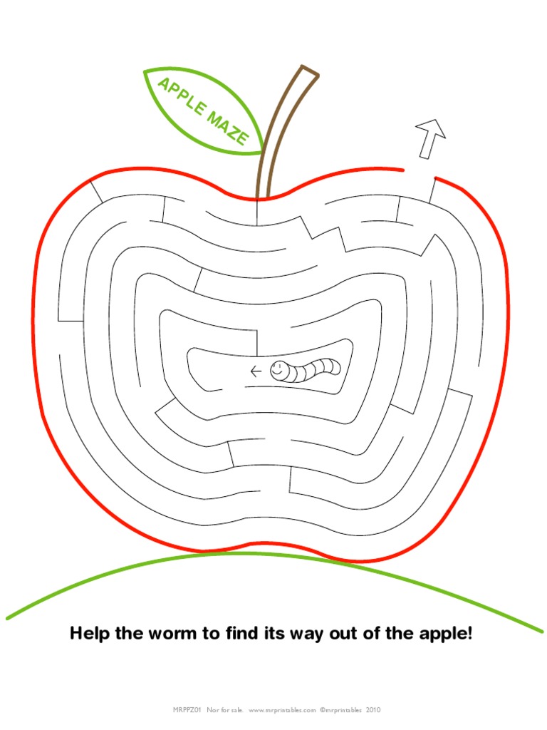 Apple Maze Printable Activity | PDF