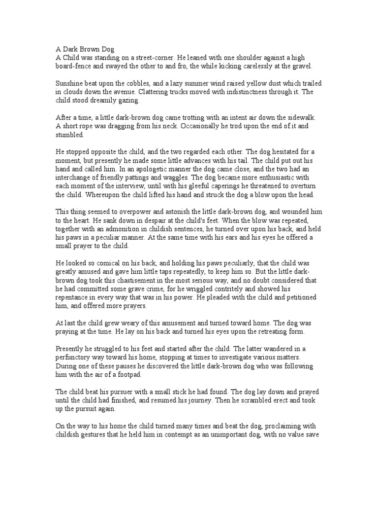 A Dark Brown Dog | PDF