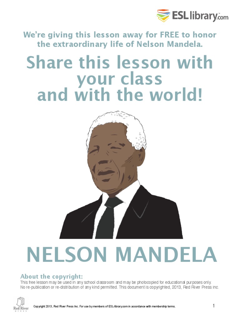 EFL Lesson On Nelson Mandela | PDF | Nelson Mandela | Apartheid