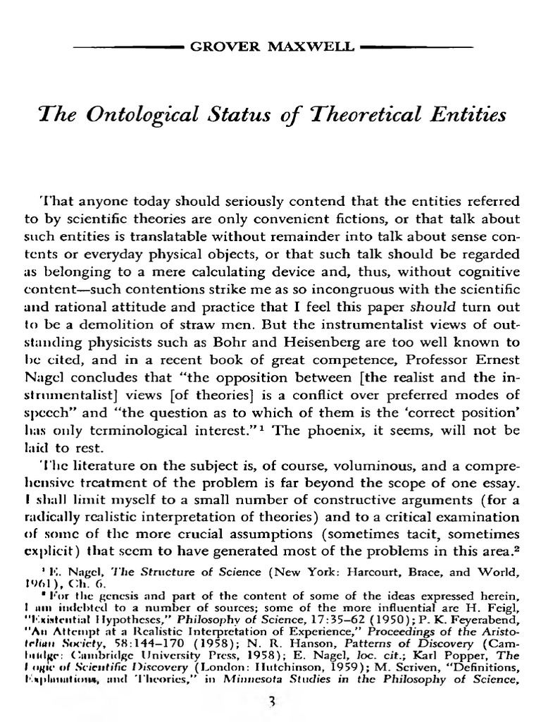 Maxwell, Grover - The Ontological Status of Theoretical Entities ...