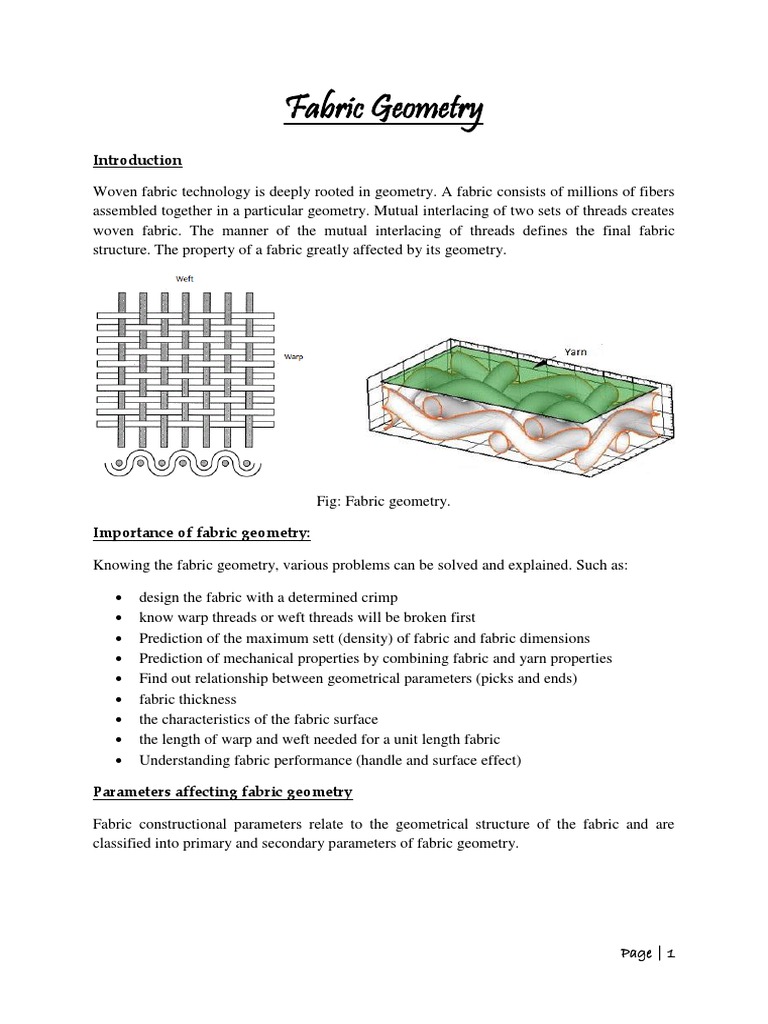 Cloth Geometry | Download Free PDF | Weaving | Textiles