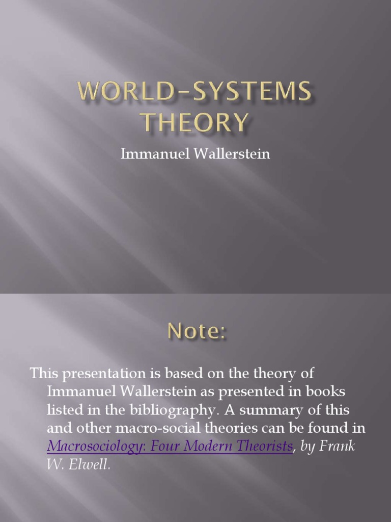 Wallerstein | PDF | World Systems Theory | Capitalism