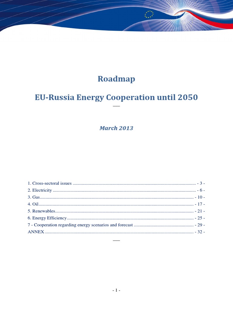 2013 03 Eu Russia Roadmap 2050 Signed | PDF | Natural Gas | Low Carbon ...