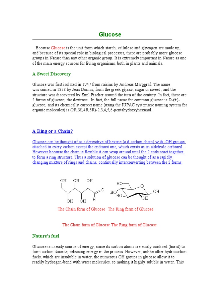 Glucose: A Sweet Discovery | PDF | Glucose | Sugar