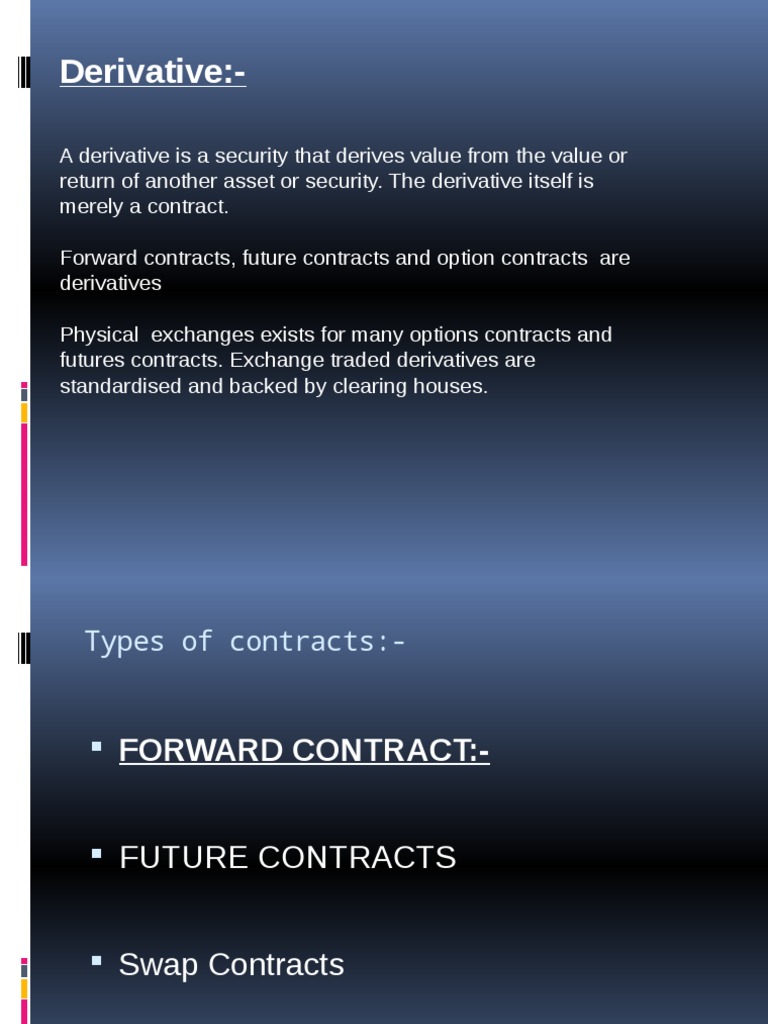 Derivatives Explained: Types of Derivative Contracts | PDF | Swap ...