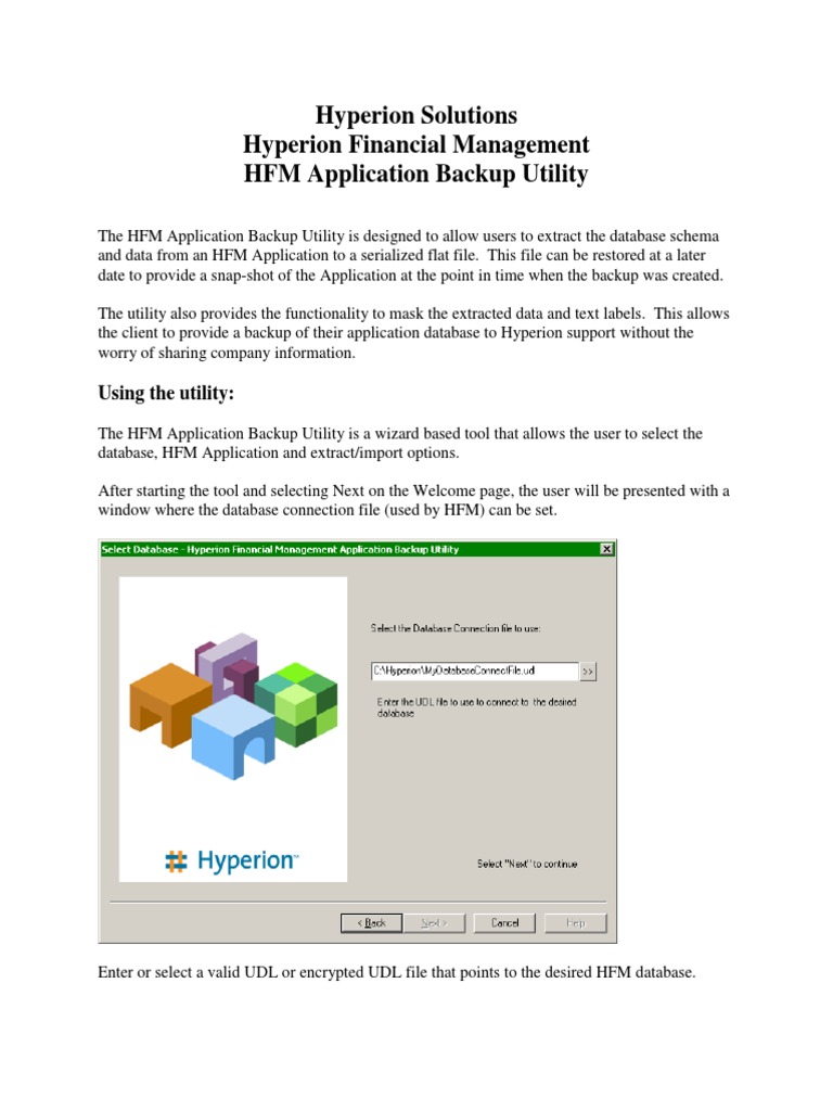 Hyperion HFM Backup Utility | PDF | Backup | Zip (File Format)