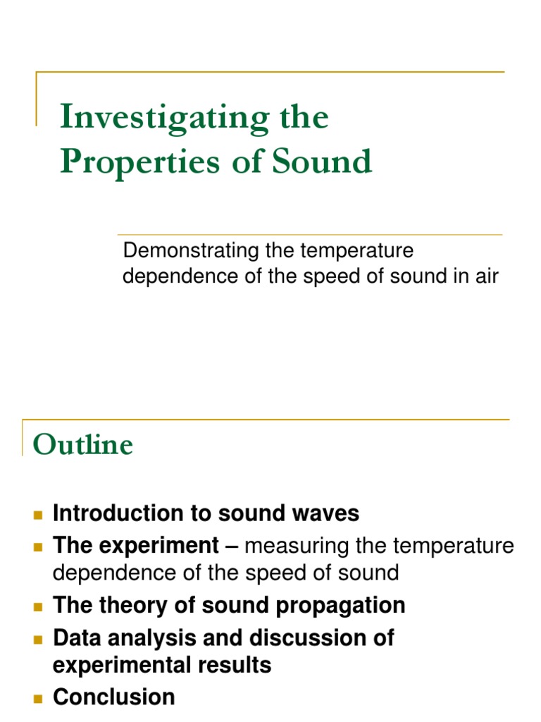 Speed of Sound Presentation | PDF | Sound | Gases