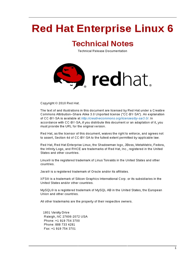 Red Hat Enterprise Linux 6: Technical Notes | PDF | File System | Booting
