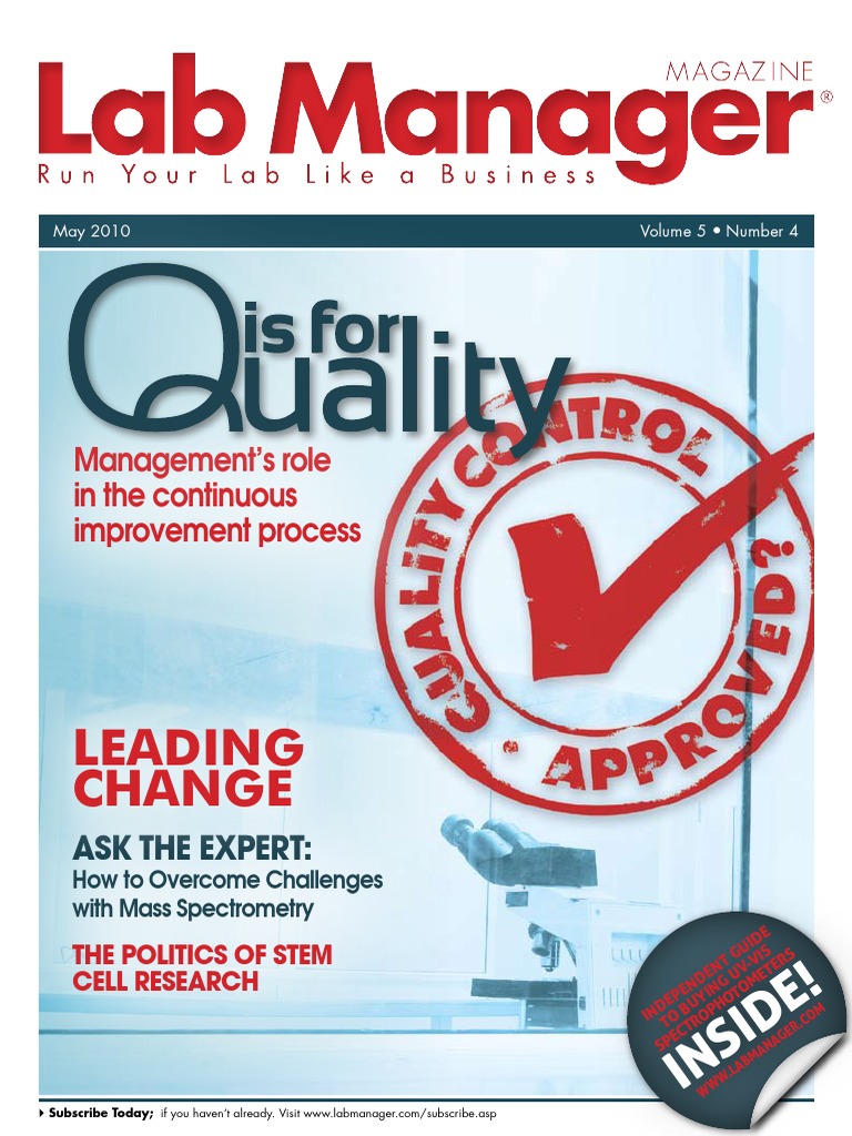 Lab Manager May 2010 | PDF | Quality Assurance | Laboratories
