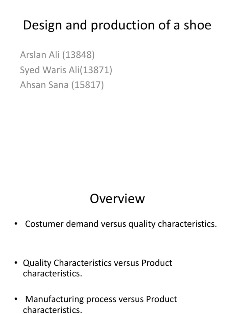 Design and Production of A Shoe | PDF