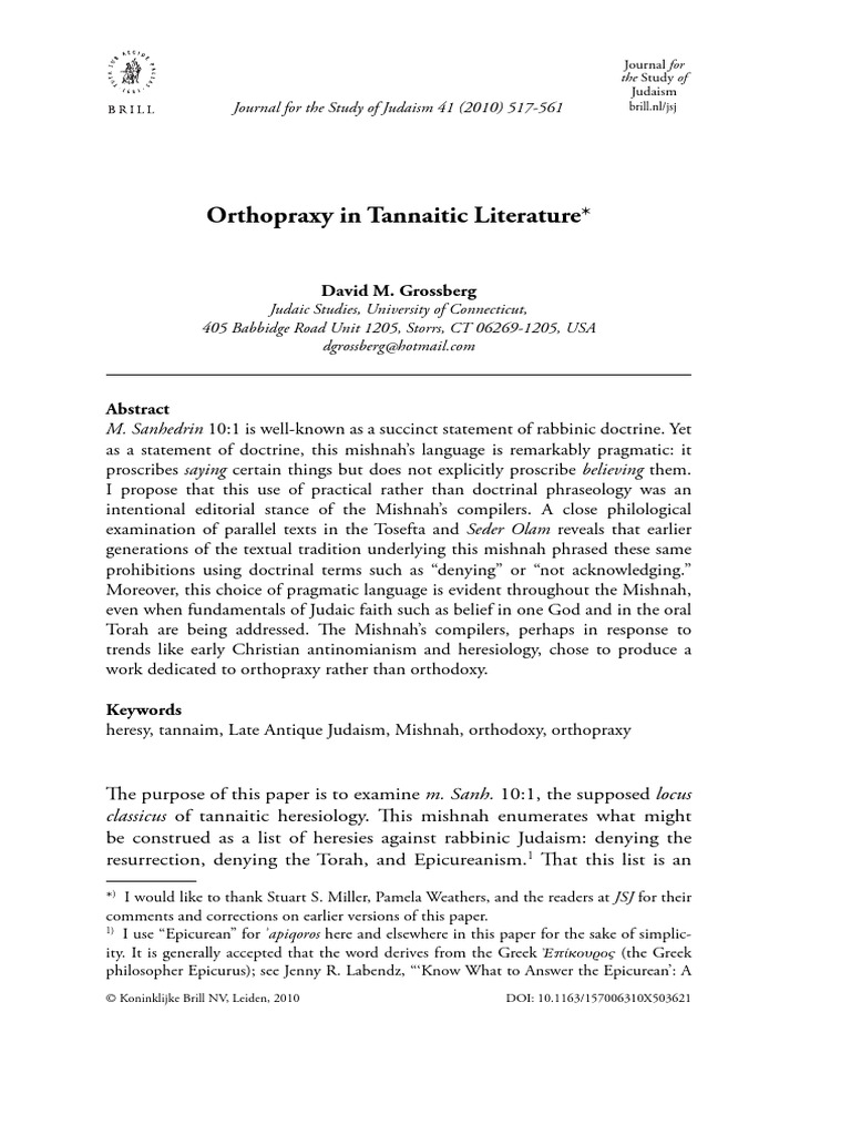 Orthopraxy Tannaitic Literature | PDF | Talmud | Judaism