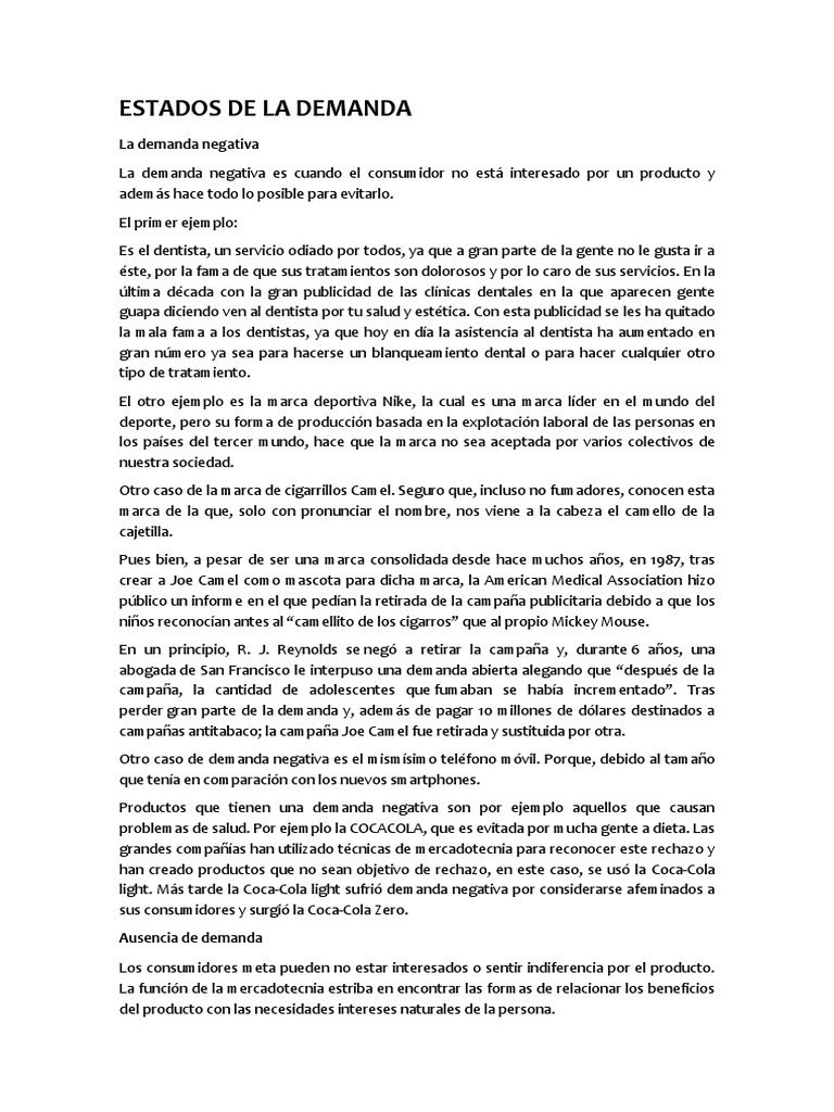 La Demanda Negativa | PDF | Producto (Negocio) | Marketing