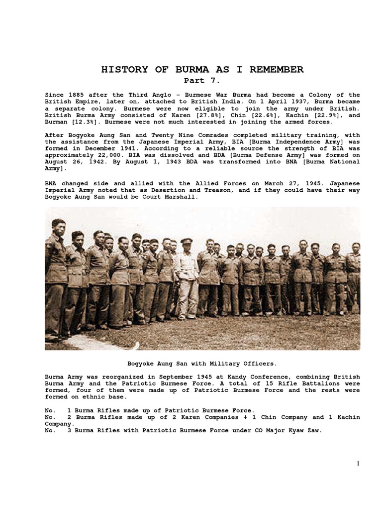 History of Burma As I Remember Part 7. | PDF | Myanmar | Southeast Asia