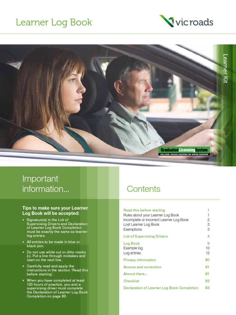 Learner Kit Learner Logbook Sample | PDF | Driver's License ...