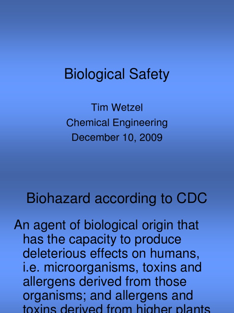 Bio Safety | PDF | Life Sciences | Biology