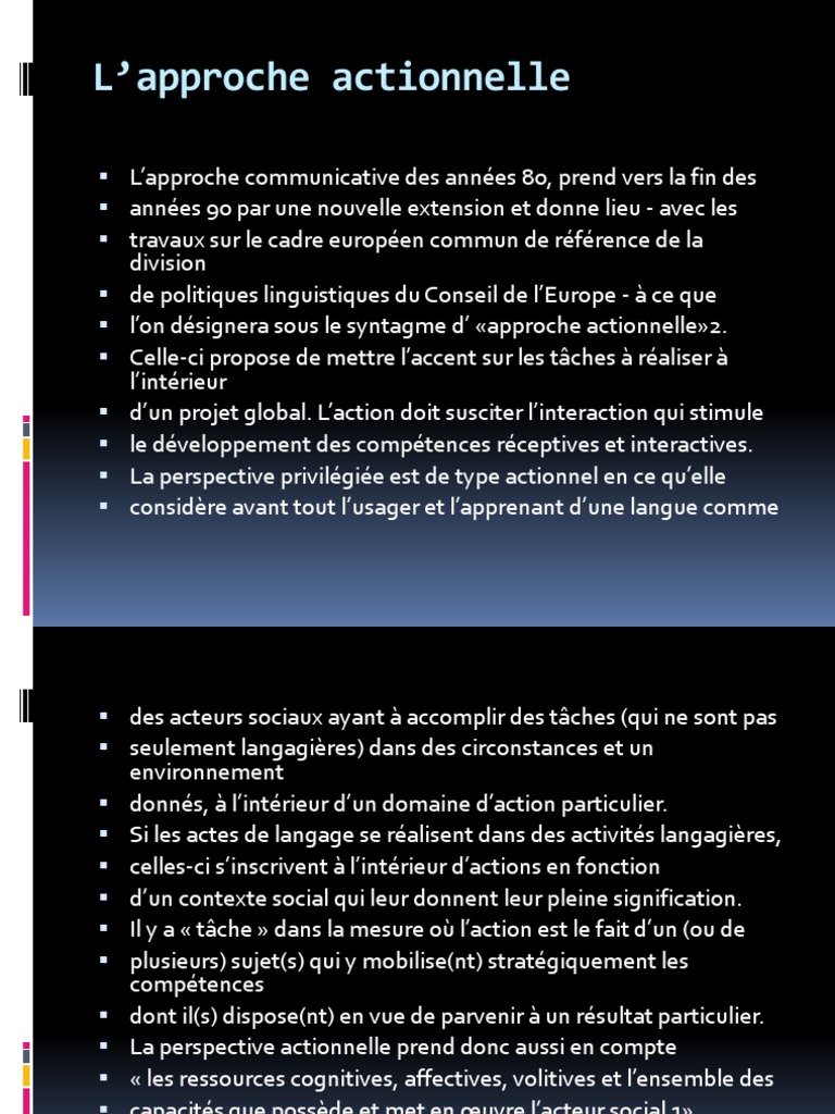 L'approche Actionnelle | PDF | Sciences cognitives | Cognition