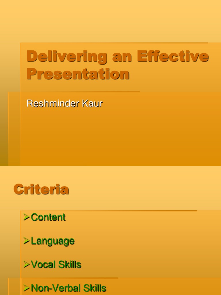 Effective Presentation Skills Guide | PDF