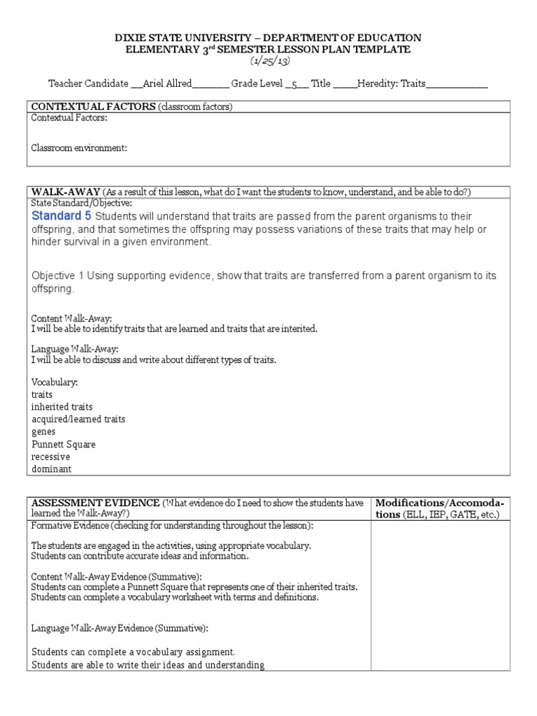 Heredity Lesson Plan | PDF | Heredity | Lesson Plan Heredity Lesson Plan | PDF | Heredity | Lesson Plan