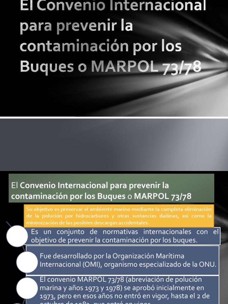 Normativas del Convenio MARPOL 73/78 | PDF | Contaminación ambiental ...