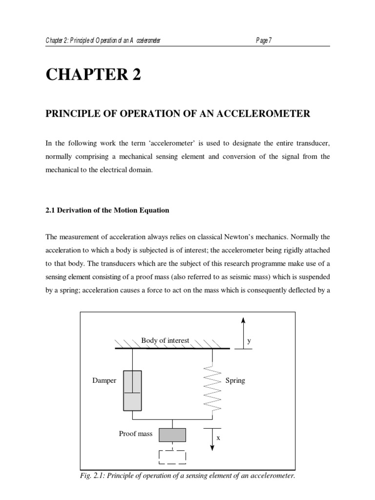 Principle of Operation of An Accelerometer | PDF | Accelerometer | Feedback